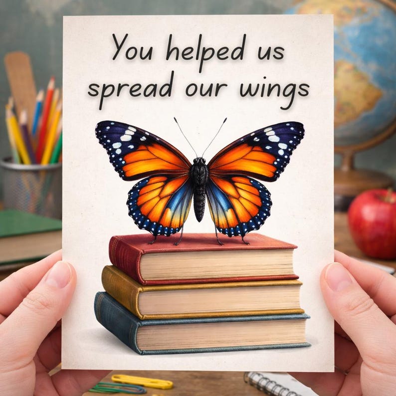 Butterfly Teacher Appreciation Card, Printable Animal Themed Thank You ...
