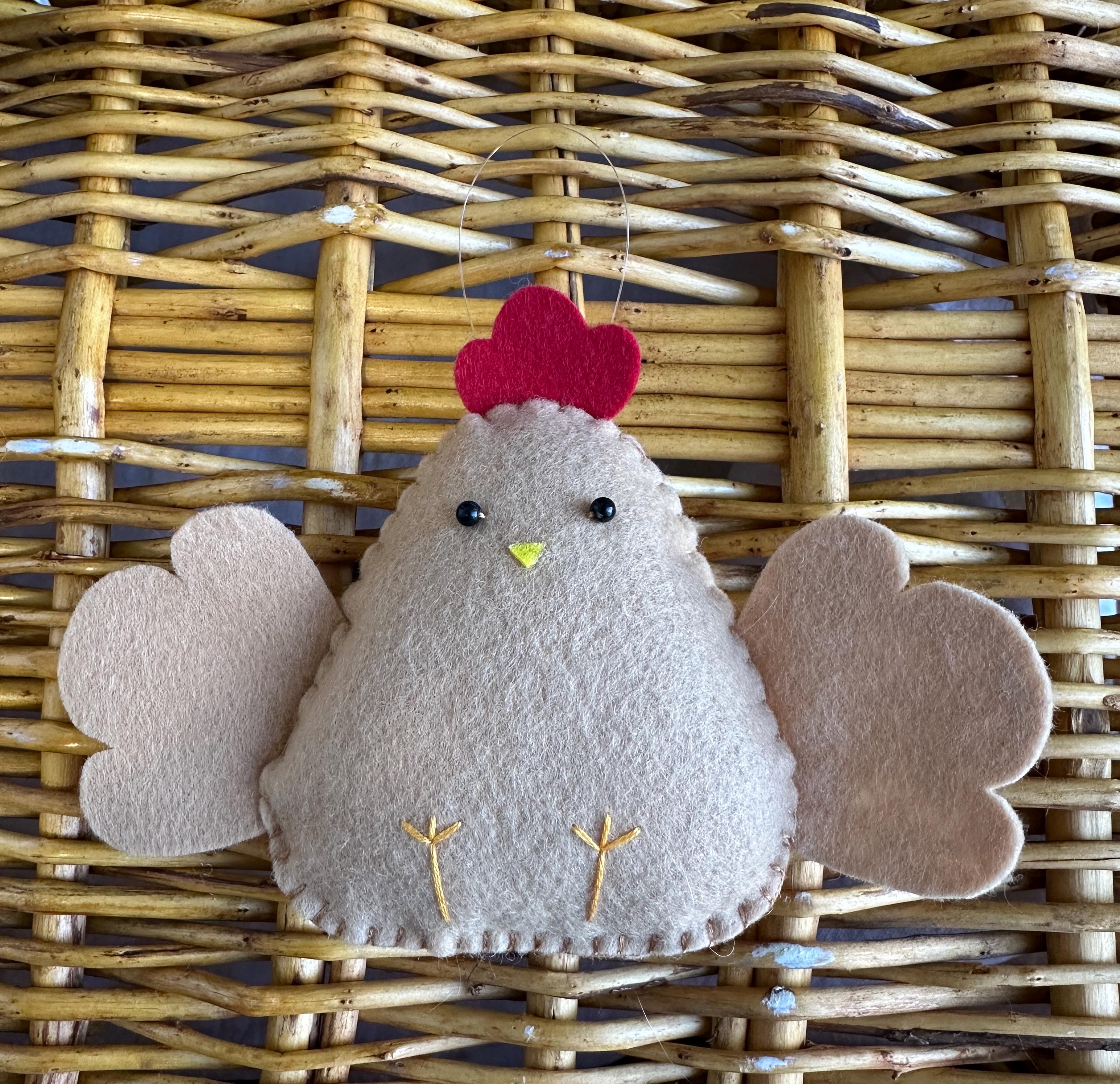 Large Felt Hen Ornaments Cheerful Chickens Various Colors -2 Sizes - Etsy