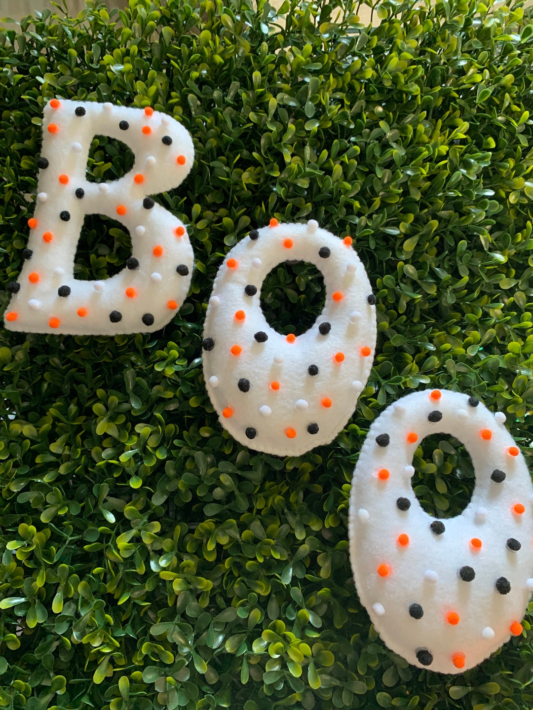 BOO Felt Magnet Set With Pompoms 3 Pieces, Wreath Decor, Bowl Filler - Etsy