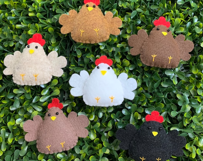 Felt Hen Magnets Cheerful Chickens Various Colors - Etsy
