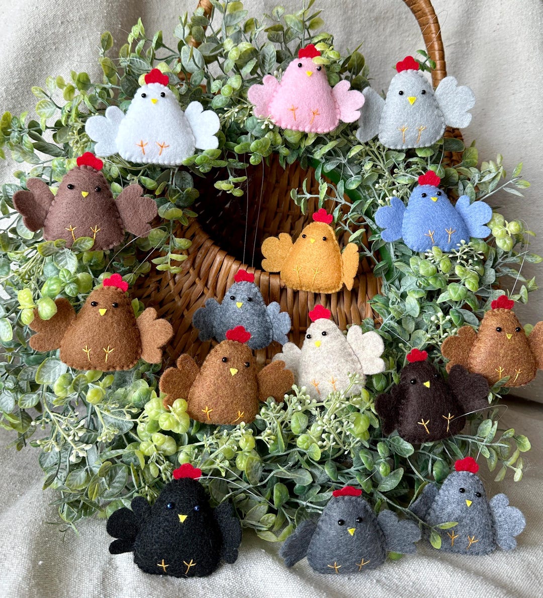 Felt Hen Ornament Cheerful Chicken Various Colors - Etsy