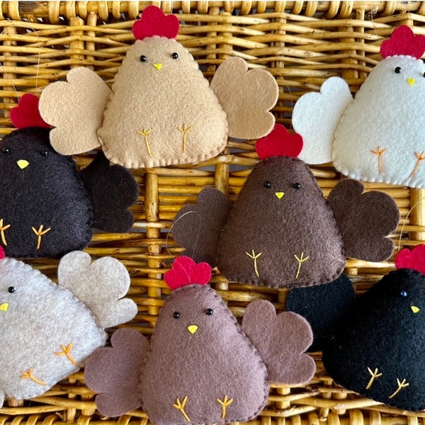 Felt Hen - Etsy