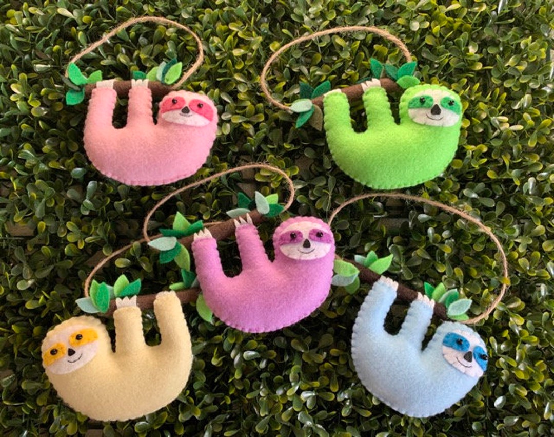 Pastel Sloth Ornament - Felt Sloth Christmas Ornament - Etsy