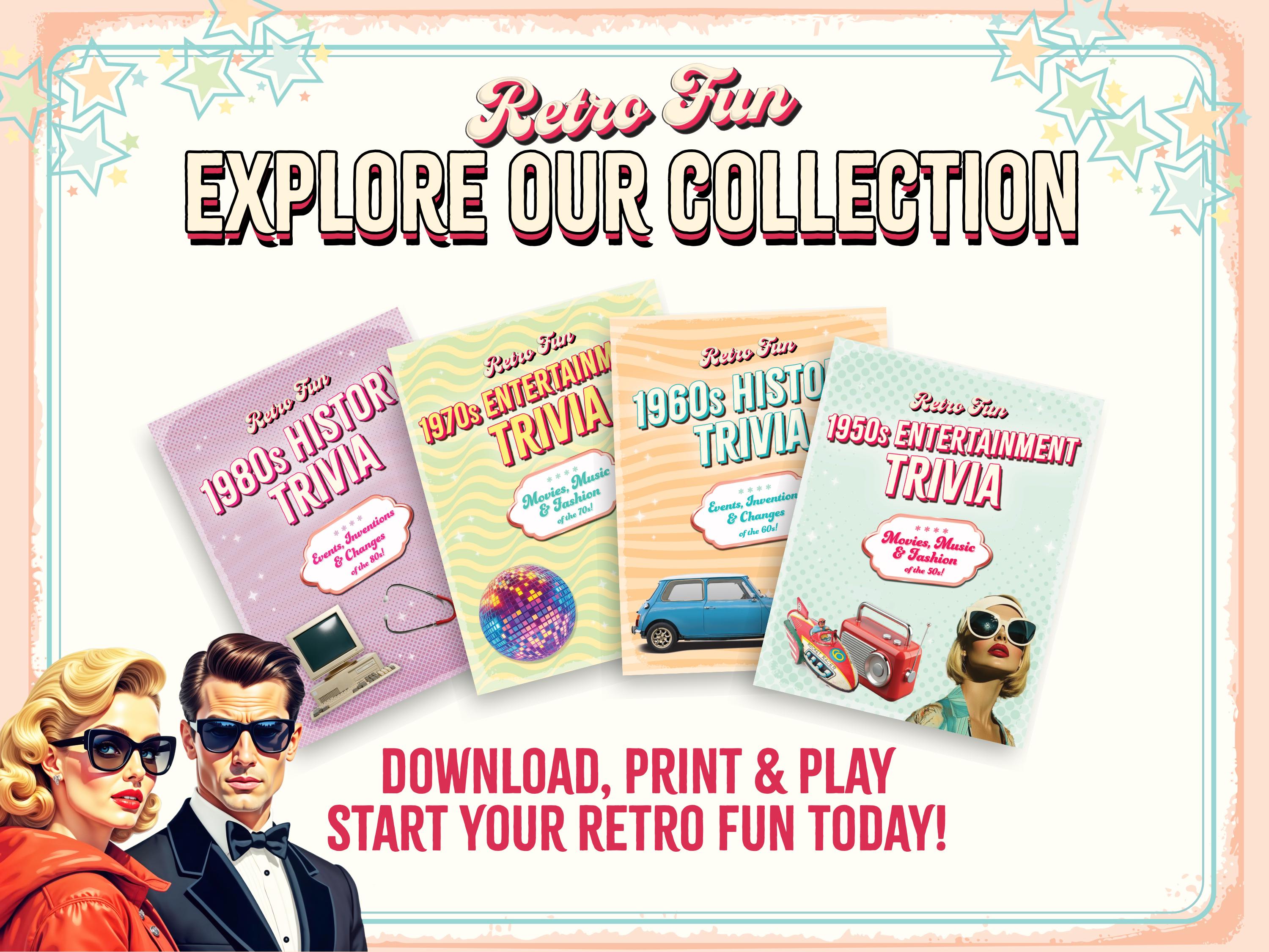 Printable 1950s History Trivia Game, Family & Senior Fun (digital ...