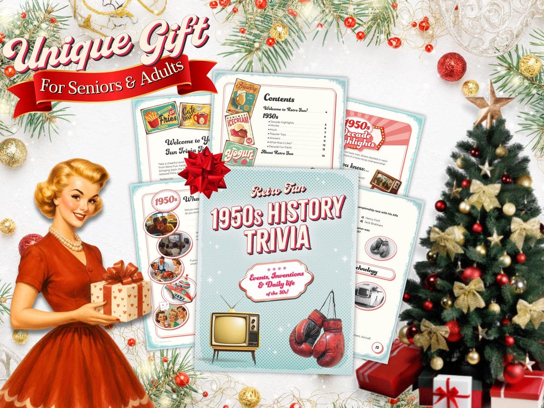 Printable 1950s History Trivia Game, Family & Senior Fun (digital ...