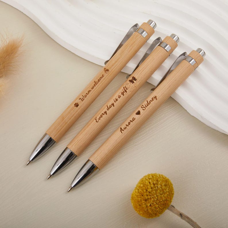 Personalized Bamboo Ballpoint Pen | Personalized Ballpoint Pen With ...