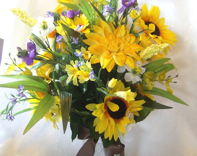 Sunflower Cosmos and Dahlia Centerpiece Alter Flowers Country - Etsy