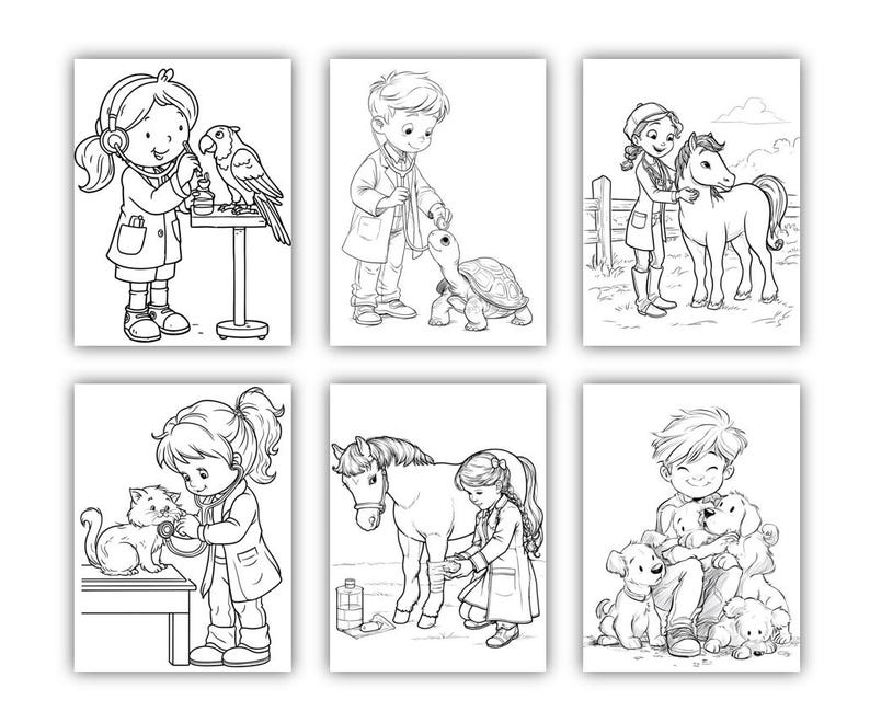 Little Veterinarian Coloring Book | Dream Job Series for Kids | 100 ...