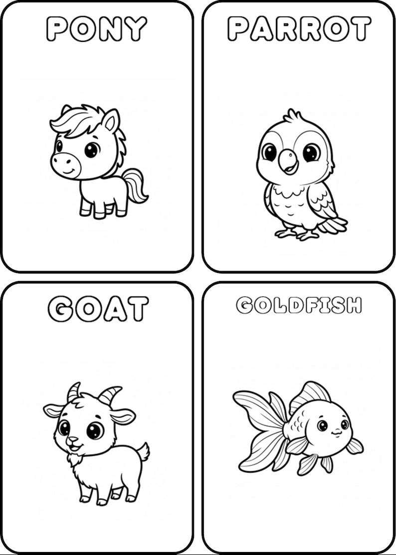 Animal Coloring Book for Kids Ages 3–5 | Cute Pets & Animals Coloring ...