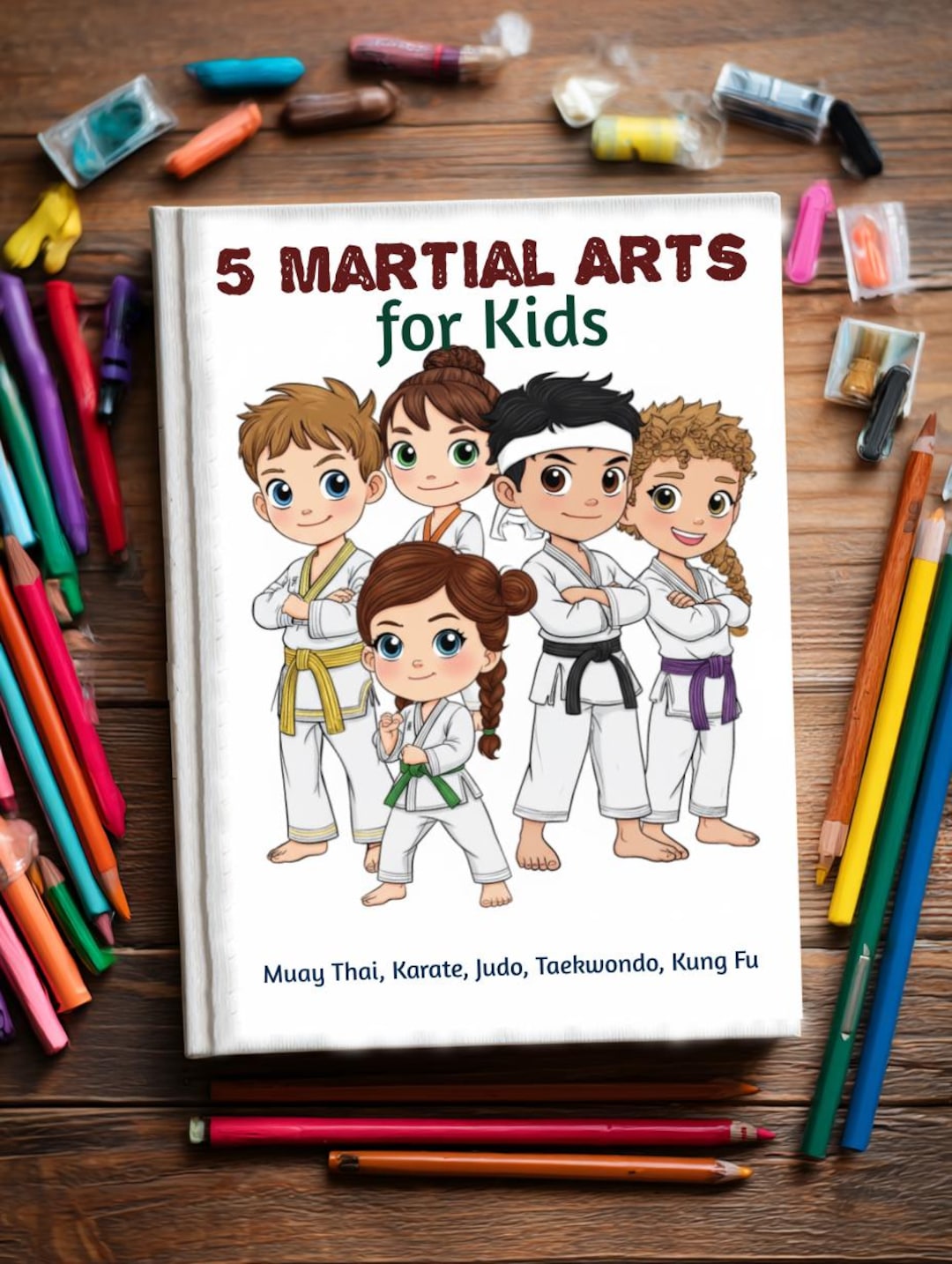 5 Martial Arts for Kids Coloring Book | Muay Thai, Karate, Judo ...