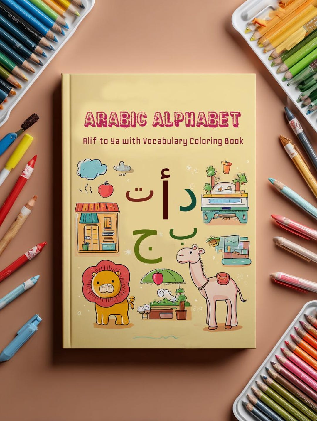 Arabic Alphabet Coloring Book Alif to Ya With Vocabulary ...