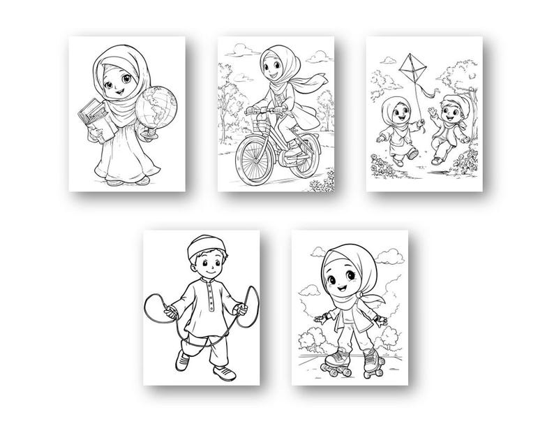 Little Muslim Coloring Book | 100 Pages A5 | Cute Islamic Kids ...