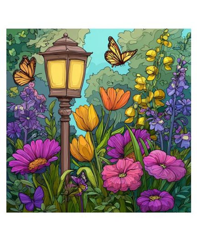 40 Garden Scene Coloring Pages–printable Garden Coloring Book for Kids ...