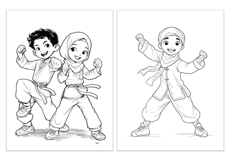 5 Martial Arts for Muslim Kids Coloring Book | Islamic Activity Book ...