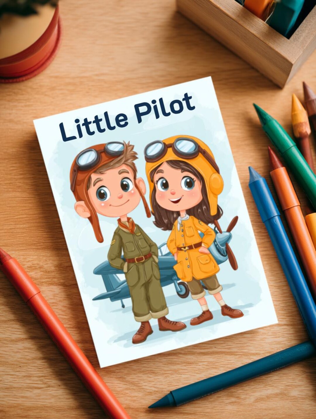 Little Pilot | Aviation Coloring Pages | Big-eyed Cartoon | Printable ...