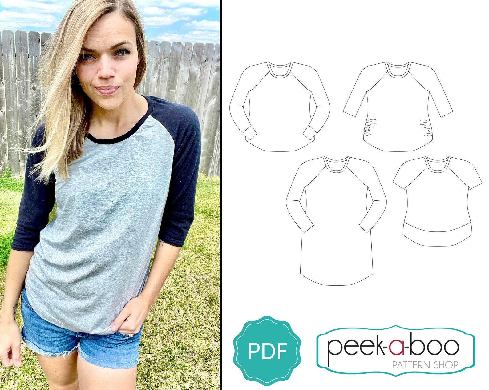 Women's Essential Raglan PDF Sewing Pattern - Etsy