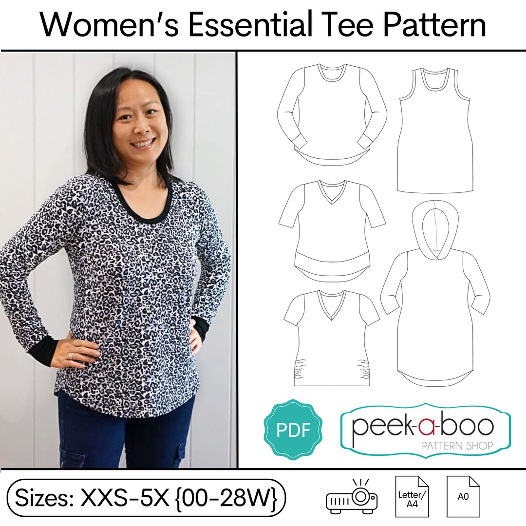 Women's Essential Tee PDF Sewing Pattern - Etsy