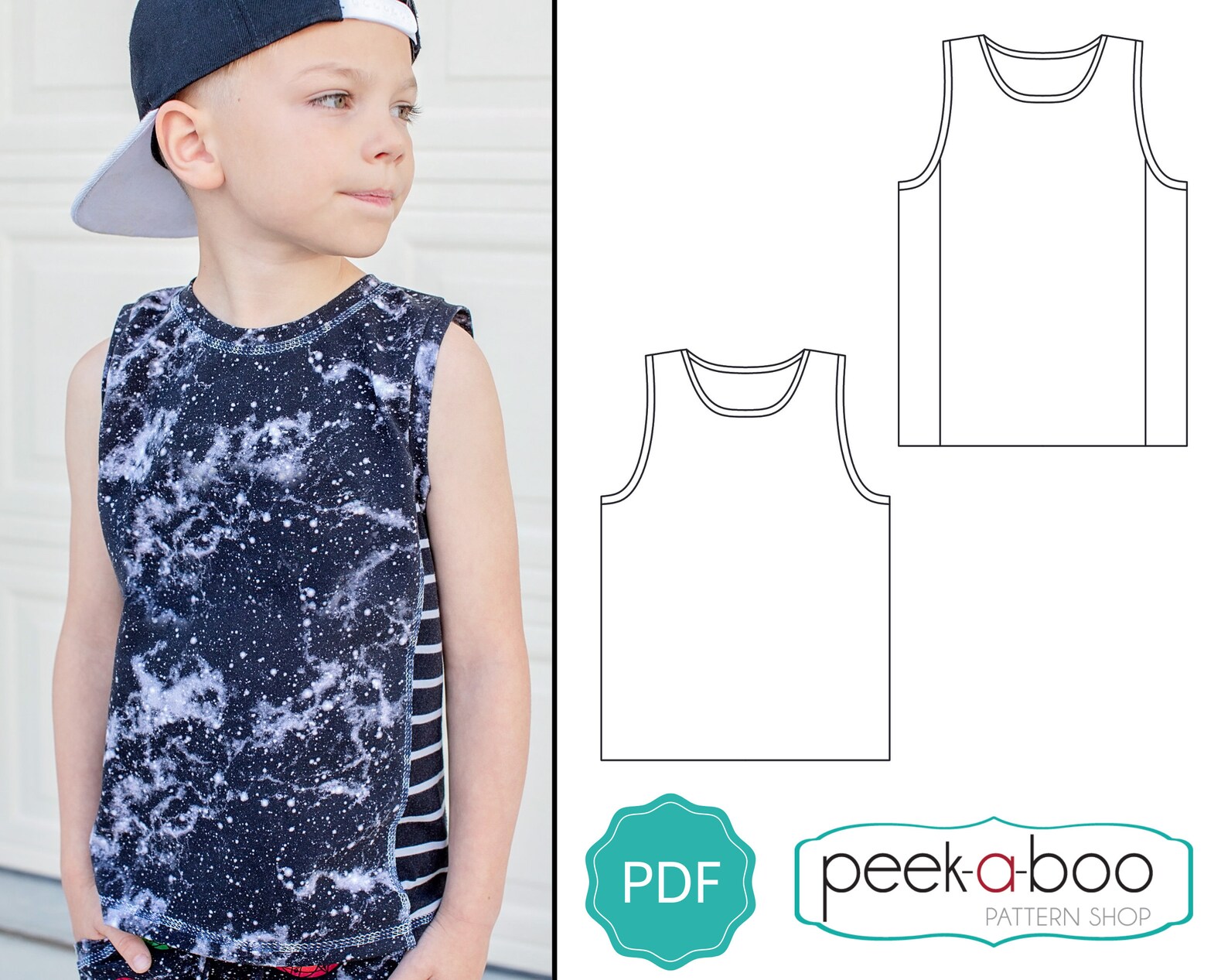 Maui Muscle Tee: Boys Tank Pattern Tank Top Pattern Muscle - Etsy