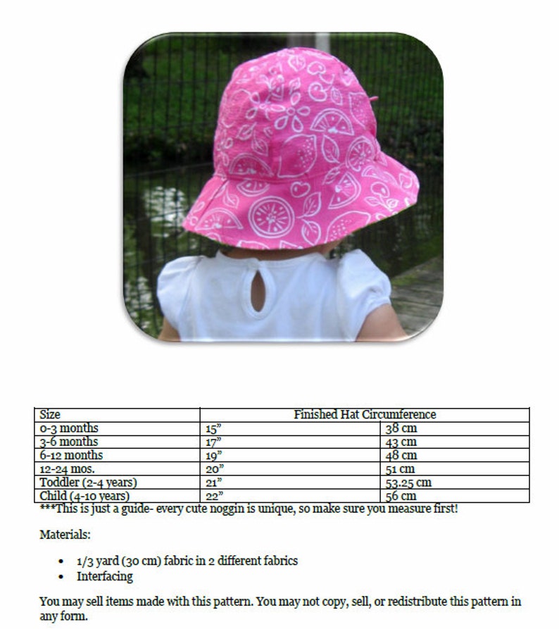 4 in 1 Sun Hat: Sun Hat Pattern PDF Sewing Pattern | Etsy