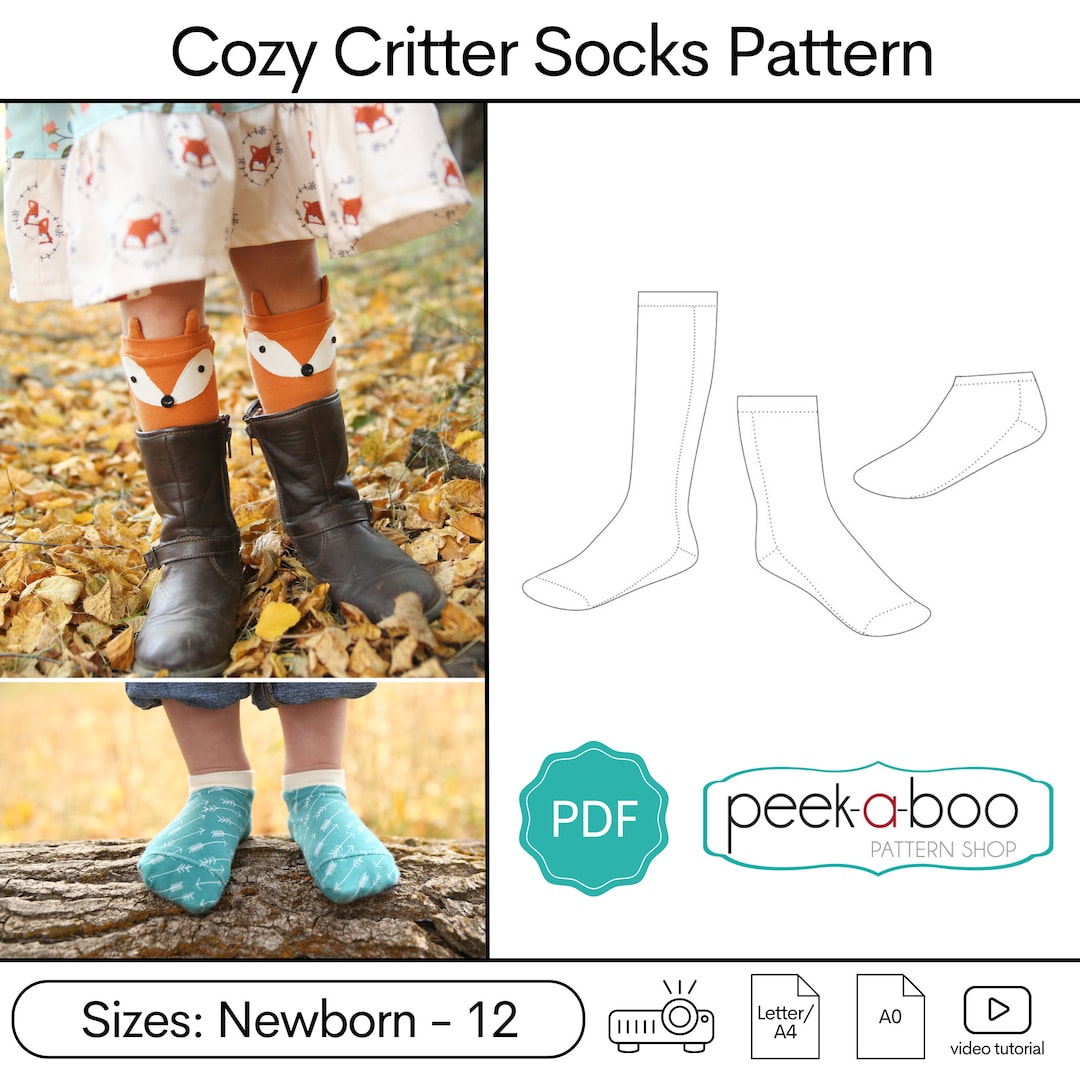 Kid's Socks PDF Sewing Pattern - Etsy