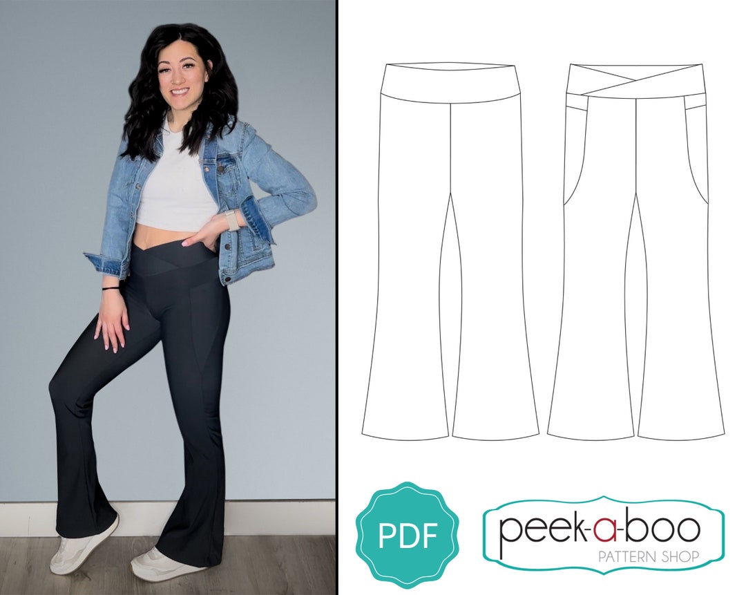 Women's Flared Leggings PDF Sewing Pattern - Etsy