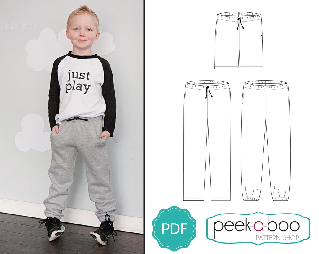 Essential Sweats: Sweat Pants Sewing Pattern Kids Pants - Etsy