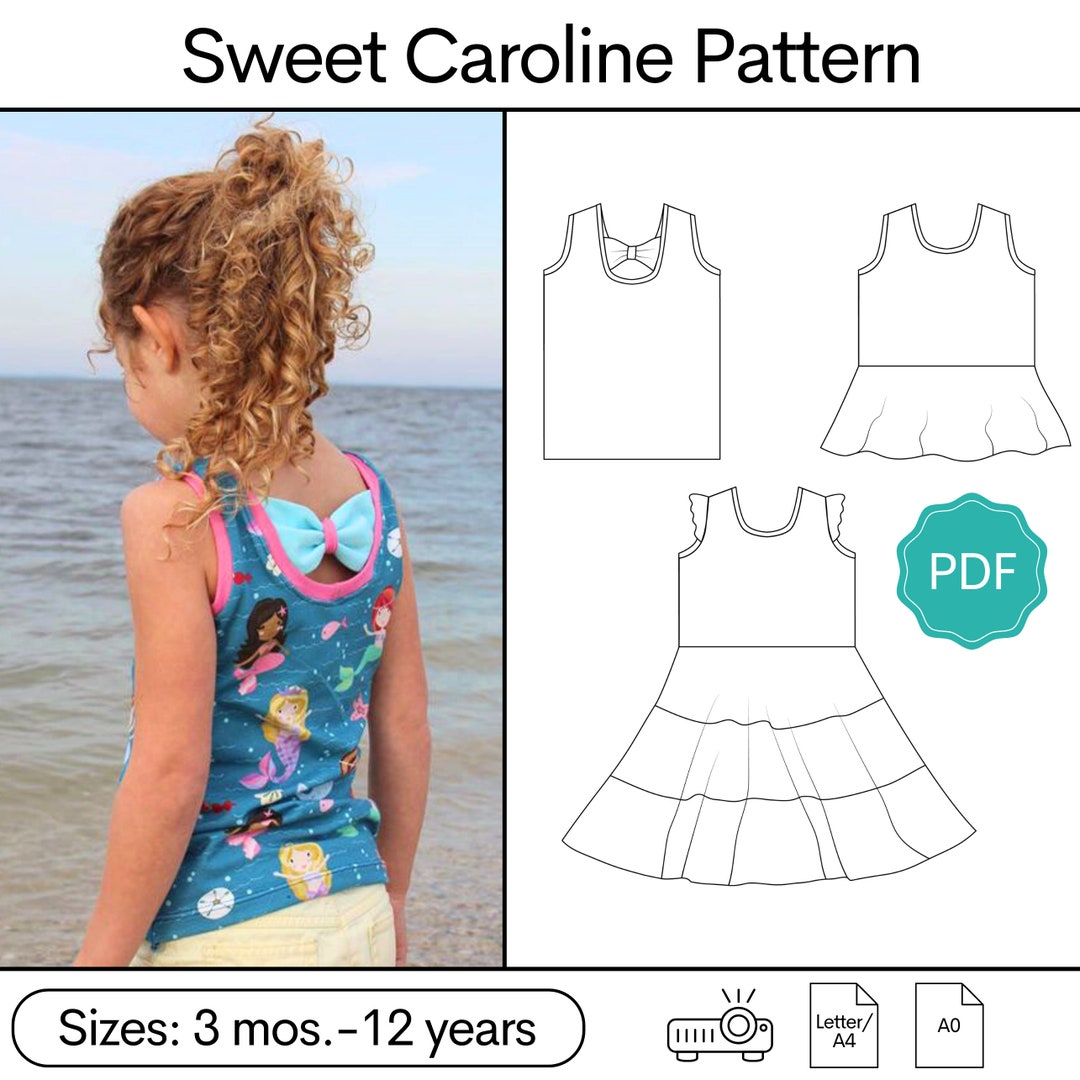 Sweet Caroline Dress, Peplum and Tank Sewing Pattern | Bow Back Dress ...
