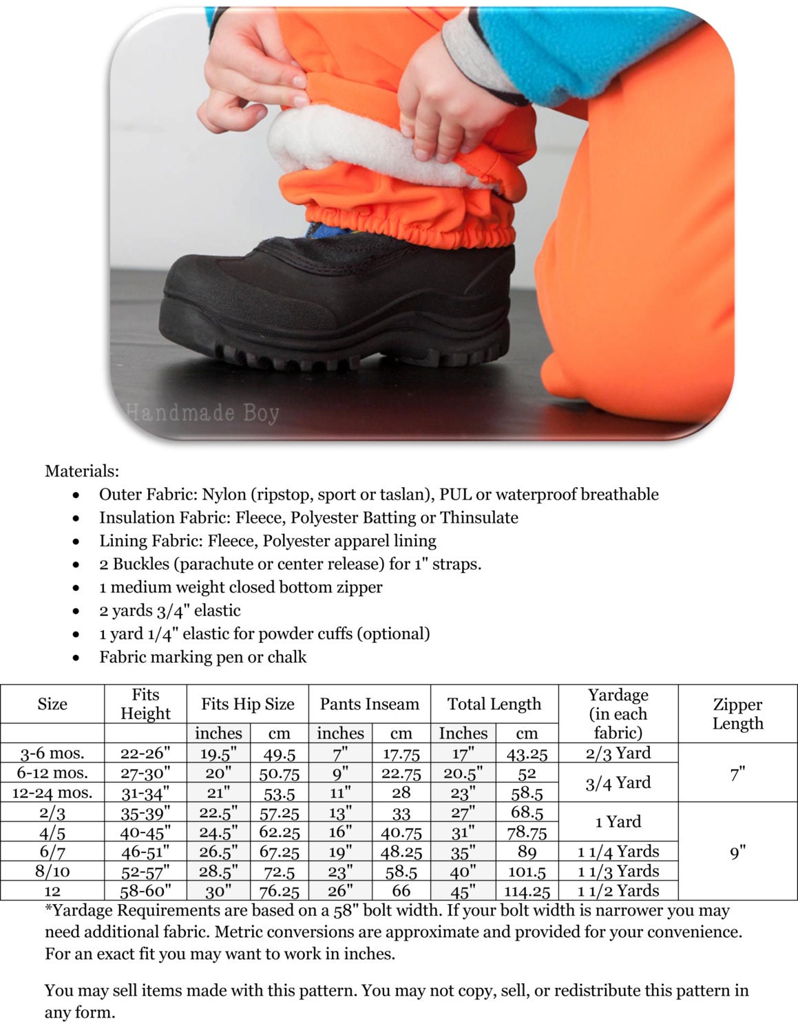 Blizzard Buddy Snow Pants: Snow Pants Sewing Pattern, Snow Bibs Pattern ...