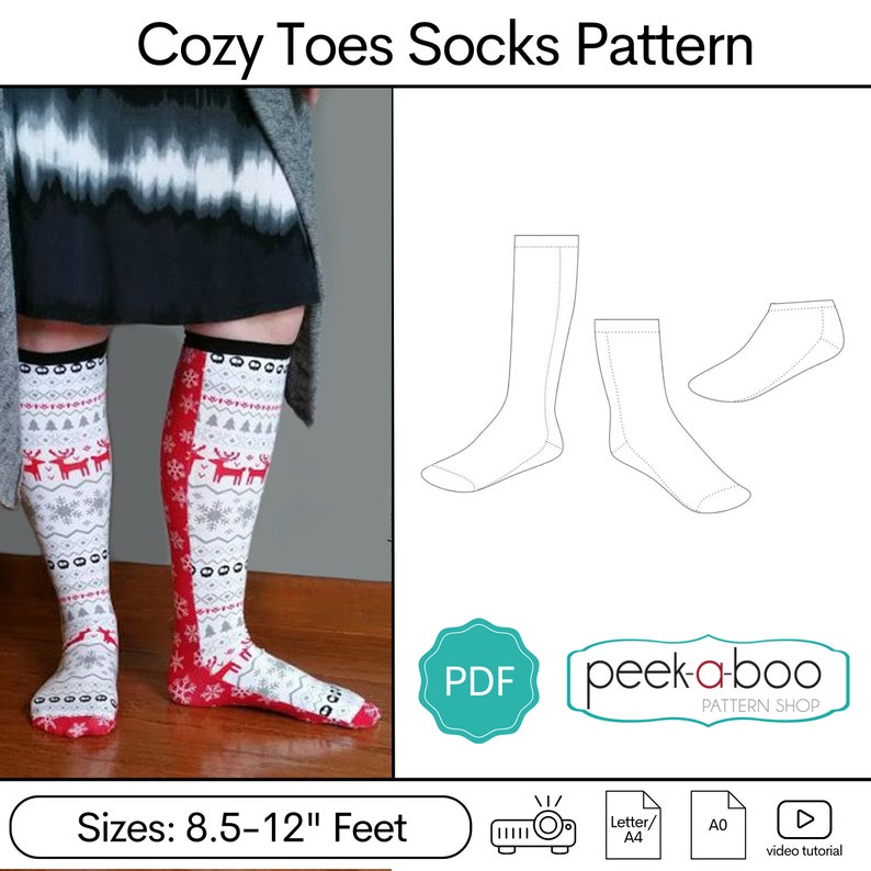 Adult Socks PDF Sewing Pattern - Etsy Canada