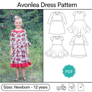 PDF Holly Shift Dress Sewing Pattern Womens Modest Dress Pattern Tie ...
