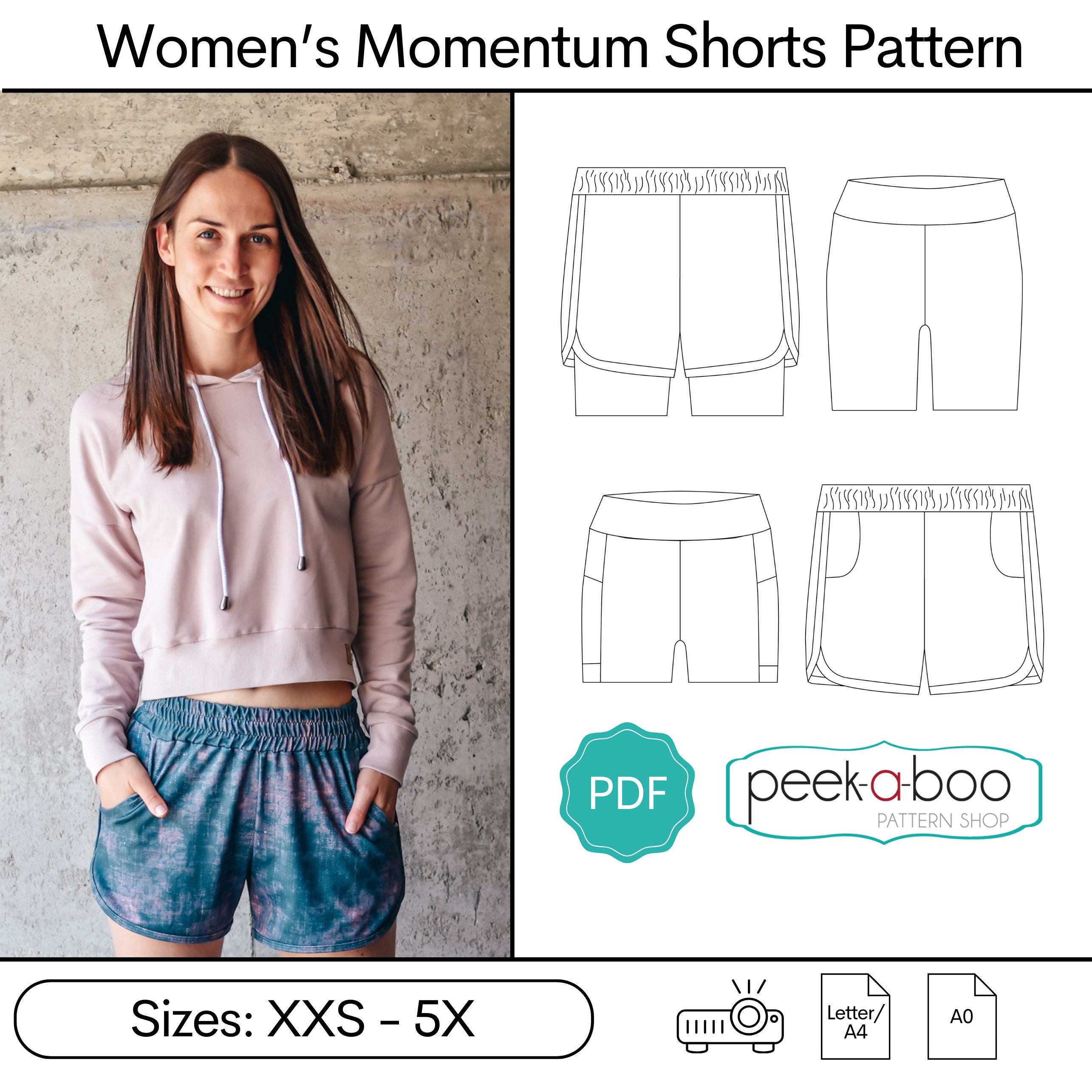 Women's Momentum Shorts Sewing Pattern - Etsy