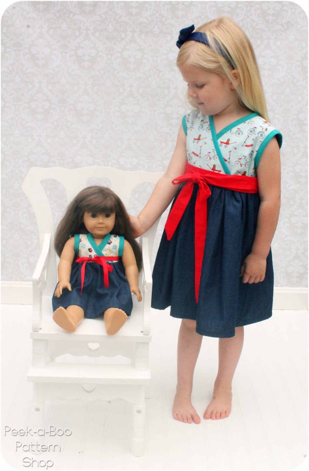 Audrey Cross Over Party Dress: Girls Wrap Dress Pattern, Baby Wrap ...