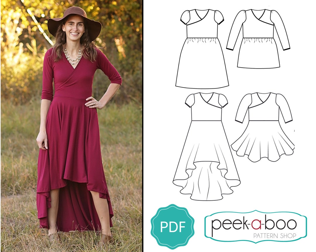 Melbourne Crossover Dress and Top PDF Sewing Pattern: Wrap Front Dress ...