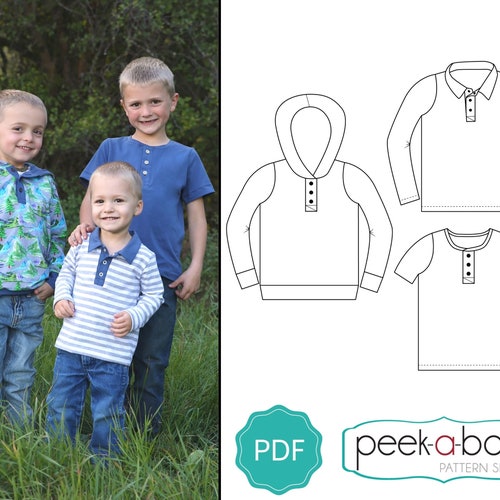 Declan Pullover PDF Sewing Pattern: Polo Henly & Hoodie - Etsy