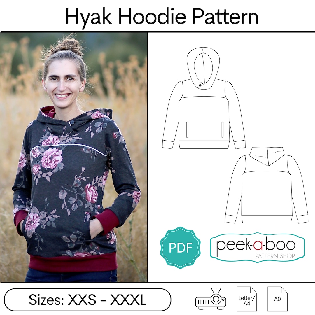 Hyak Hoodie PDF Sewing Pattern: Women's Hoodie Pattern / Women's ...