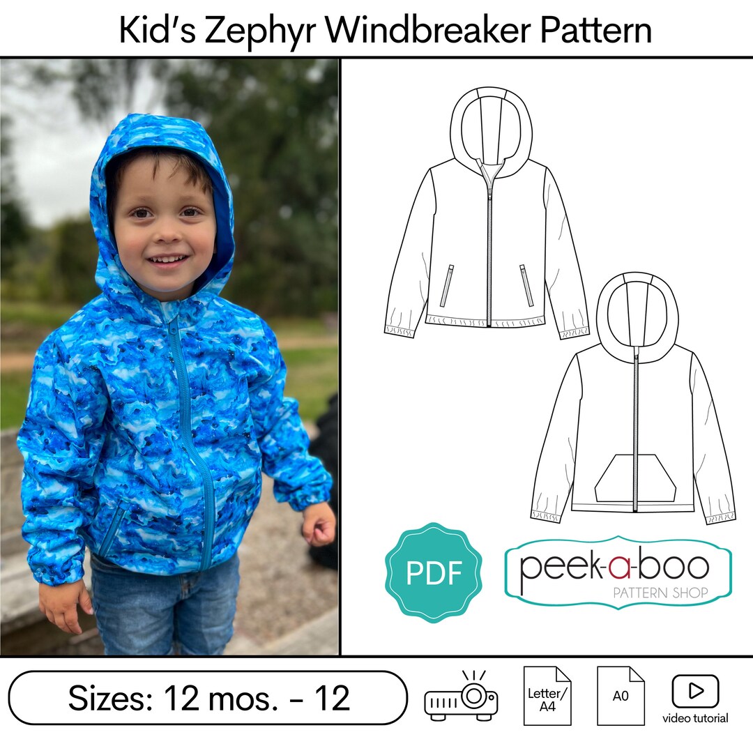 Kid's Zephyr Windbreaker Sewing Pattern - Etsy