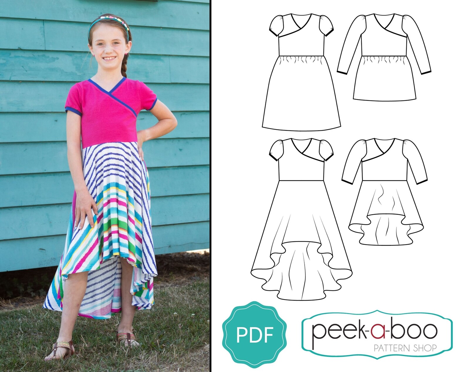 Madeline Crossover Dress and Top PDF Sewing Pattern: Girls | Etsy