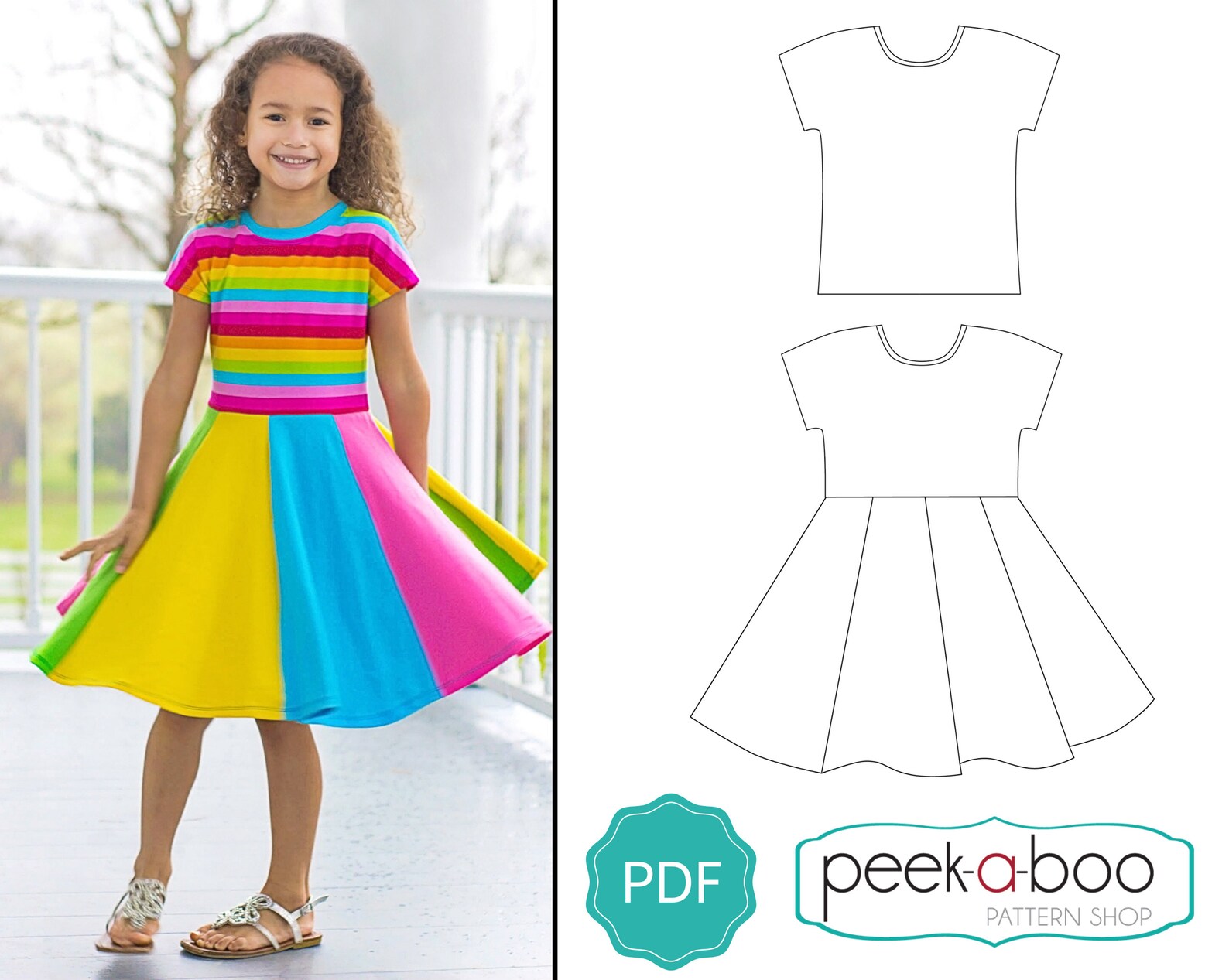 Little Miss Sunshine Dress & Tee: Dolman Tee Pattern Twirly - Etsy