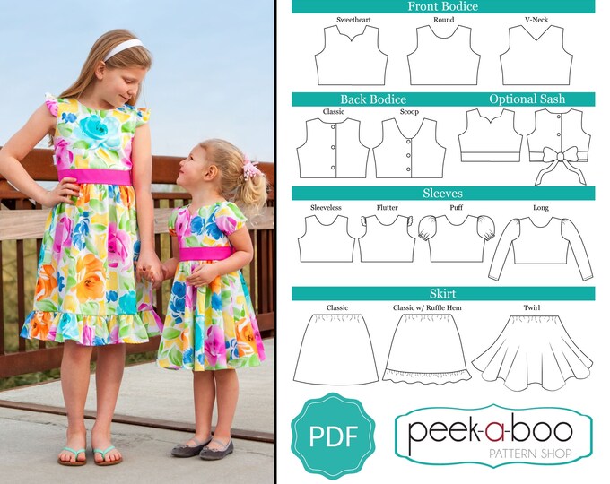 Sewing Pattern for Girls Formal Dress, Toddler Dress, Girls Maxi Dress ...