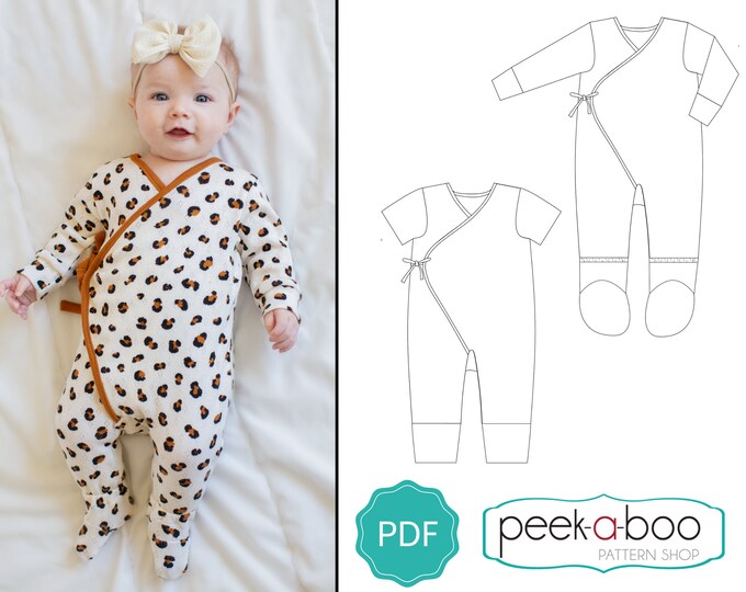 Essential Coverall Sewing Pattern for Babies, Footie and Cuff Style ...