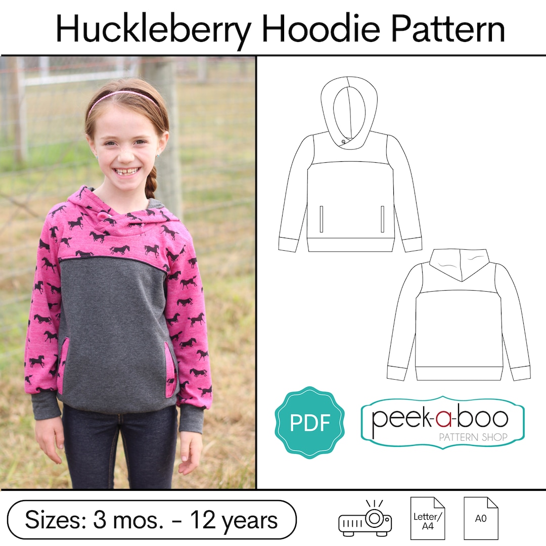 Huckleberry Hoodie PDF Sewing Pattern: Hoodie Pattern / Sweatshirt PDF ...