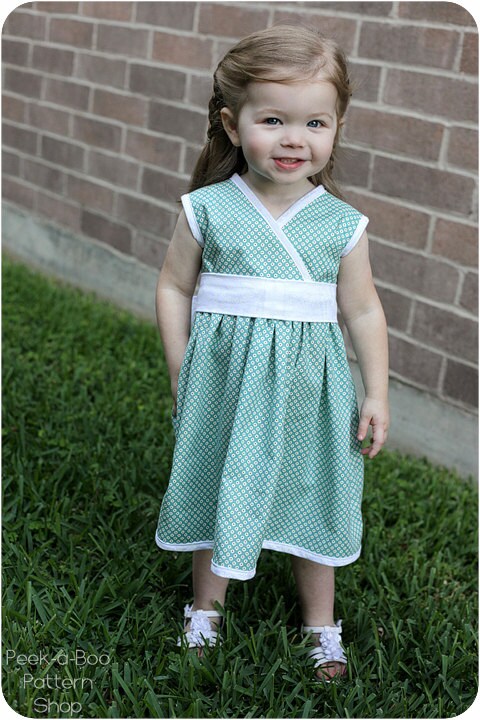 Audrey Cross Over Party Dress: Girls Wrap Dress Pattern Baby - Etsy Canada