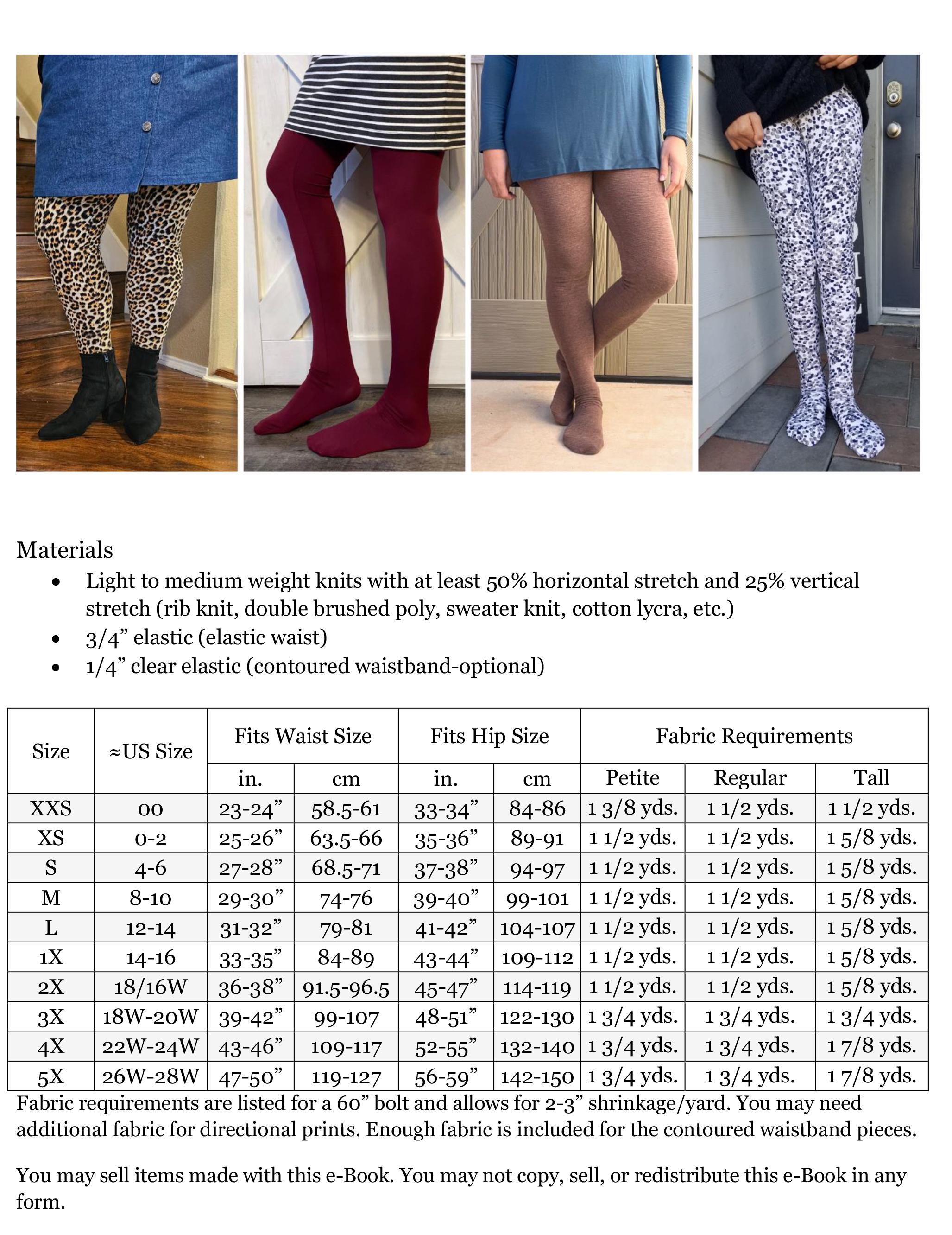 Women's Footed Tights Pattern - Etsy