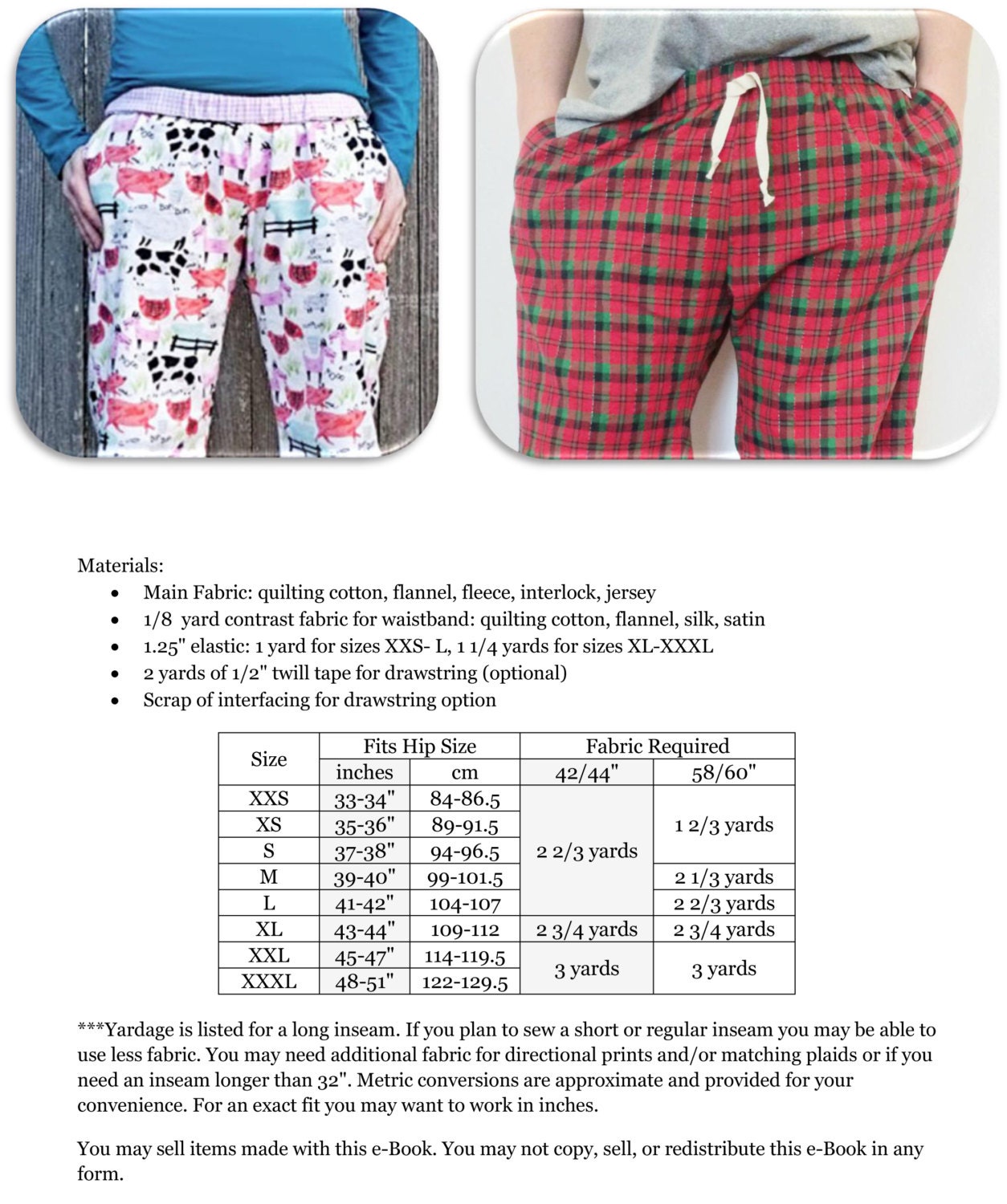 Hit the Hay Pajama Pants: Adult Pajama Pants Sewing Pattern | Etsy