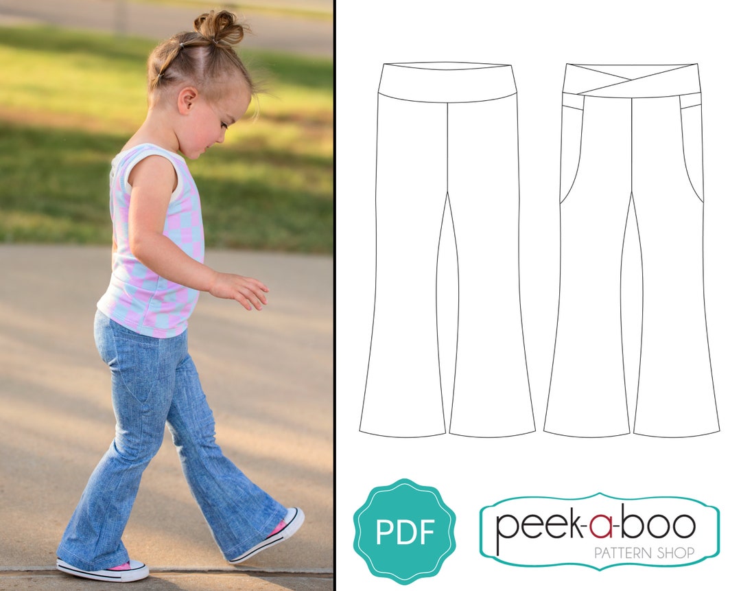Kid's Flared Leggings PDF Sewing Pattern - Etsy