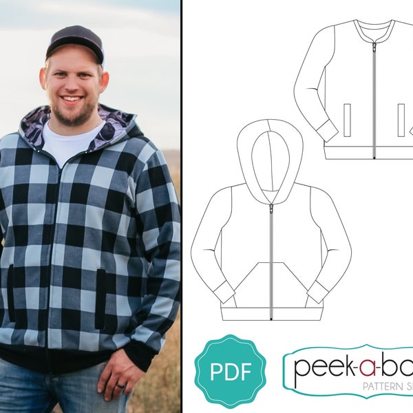 Mens Hoodie Sewing Pattern - Etsy