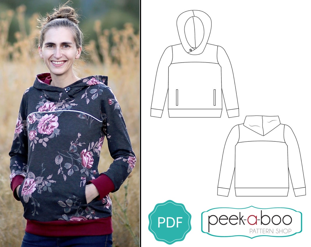 Hyak Hoodie PDF Sewing Pattern: Women's Hoodie Pattern / Women's ...