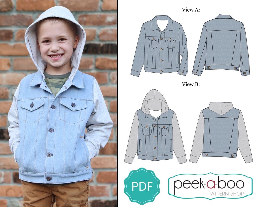 Kid's Denim Jacket PDF Sewing Pattern - Etsy