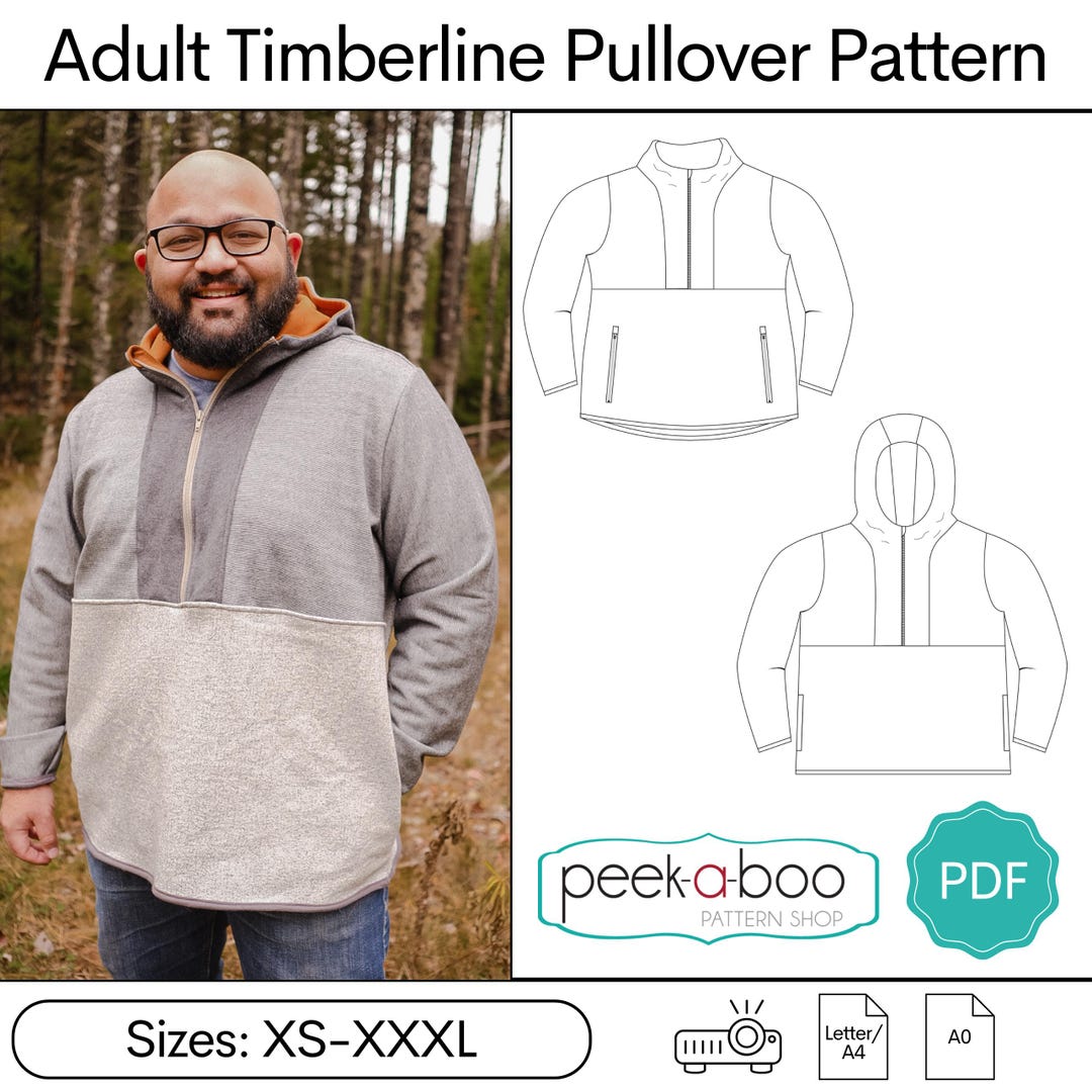 Adult Timberline Fleece Pullover Pattern - Etsy