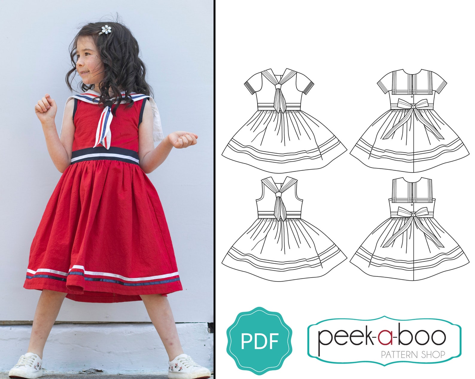 Anchors Aweigh Sailor Dress: Vintage Sailor Dress Pattern - Etsy